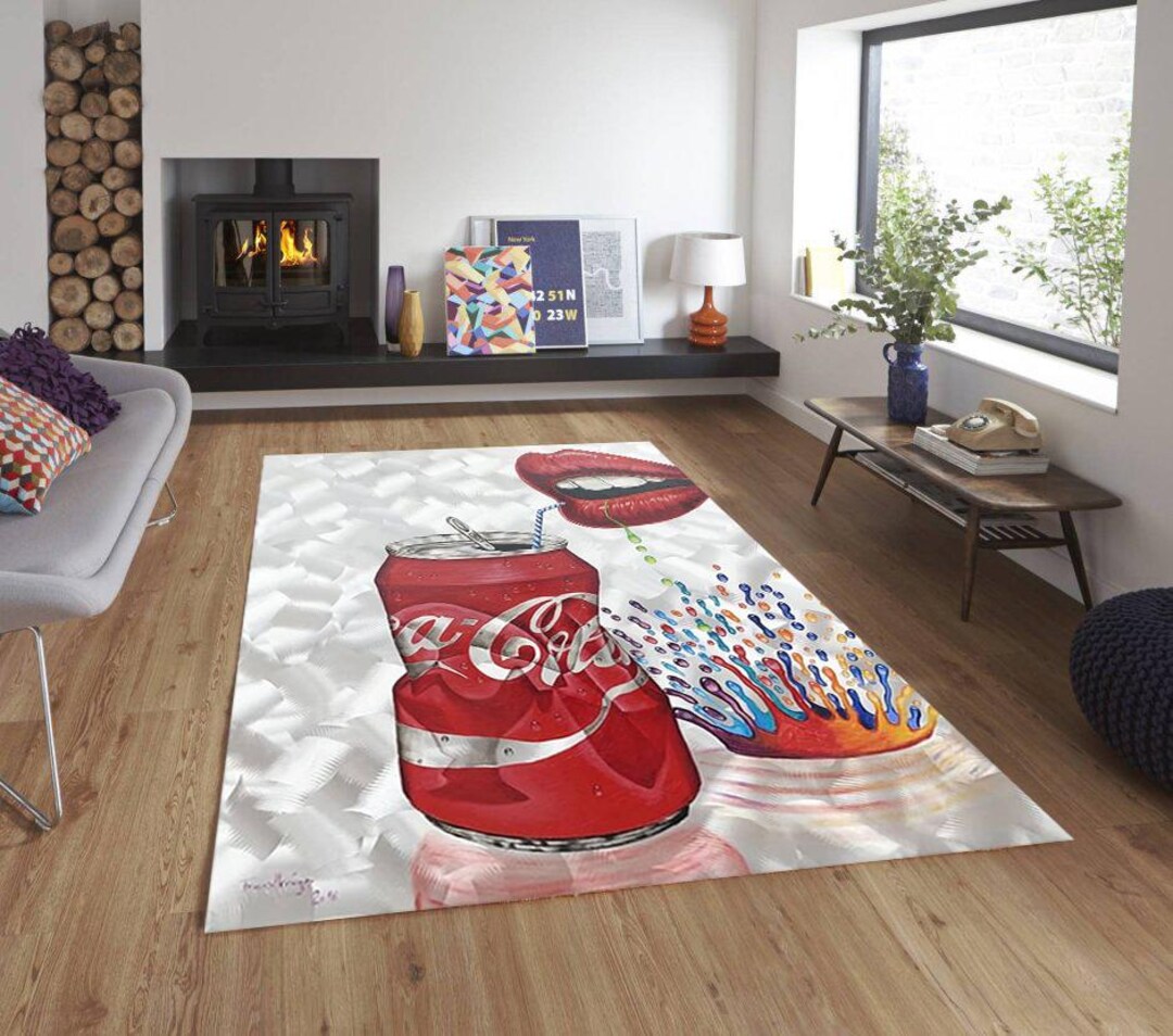 Coca Cola, Bottle Pattern Coke Rug, Coca Cola Decor, Coca Cola Runner ...
