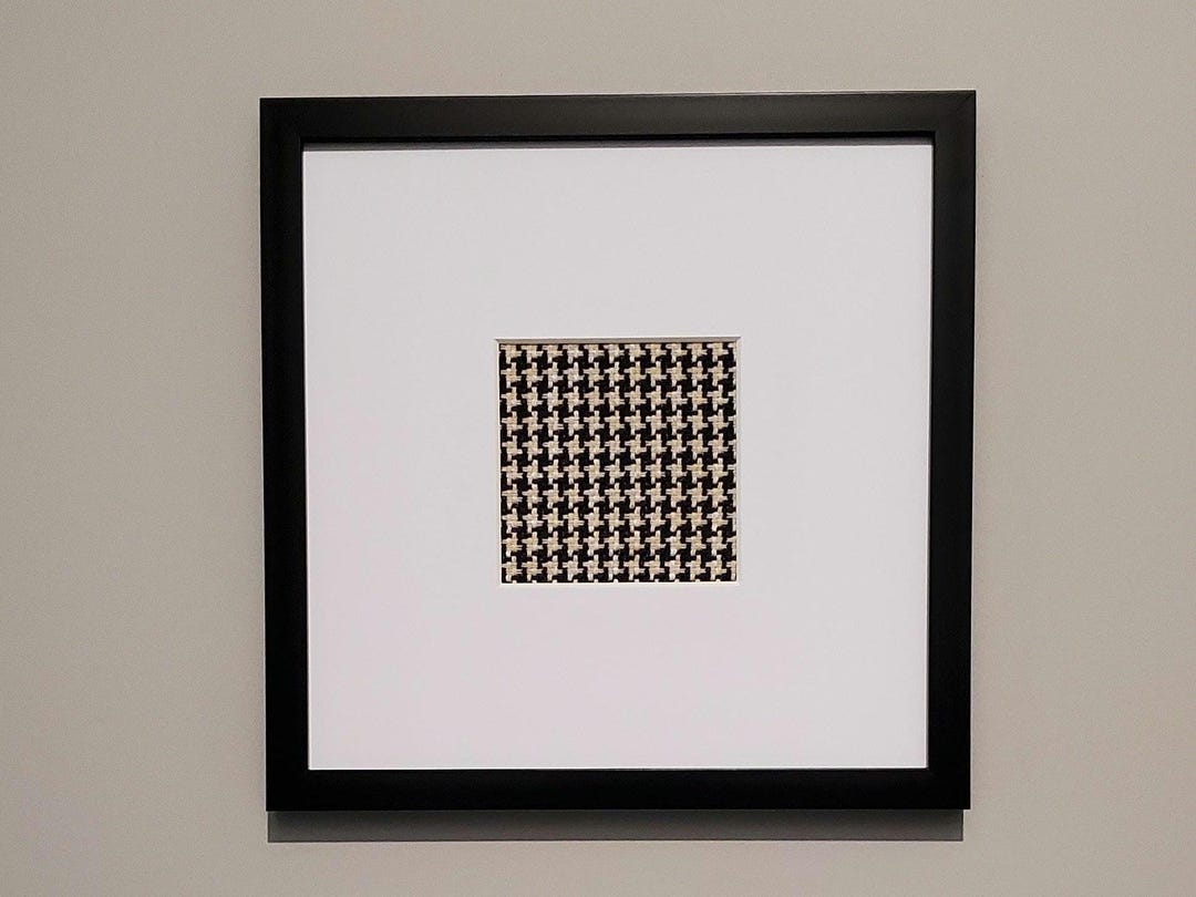 Monochromatic Houndstooth Textile Wall Hanging: 13x13 Minimalist Black ...
