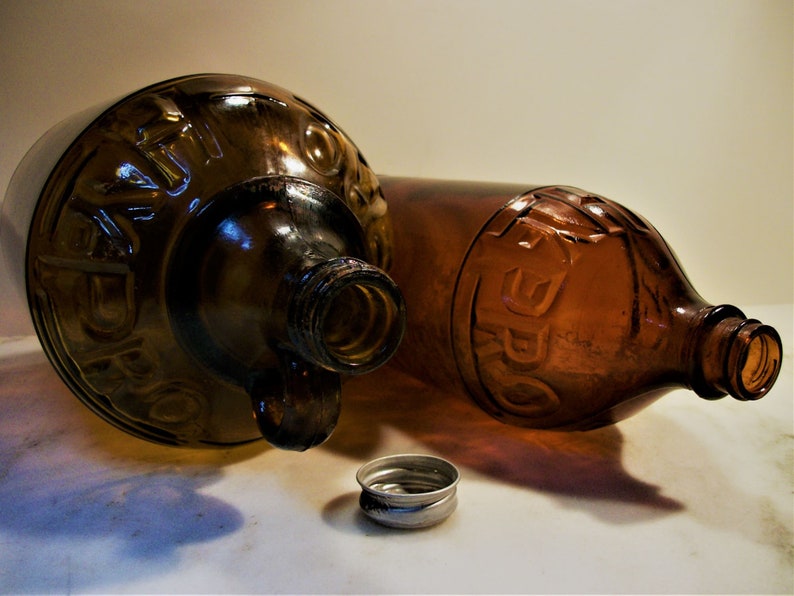 HY-PRO 2 Old 40's Brown Glass Bottles Hypro Jug and Bottle From the ...