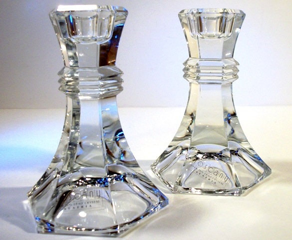 Set Toscany Crystal Candlestick Candle Holders | Etsy