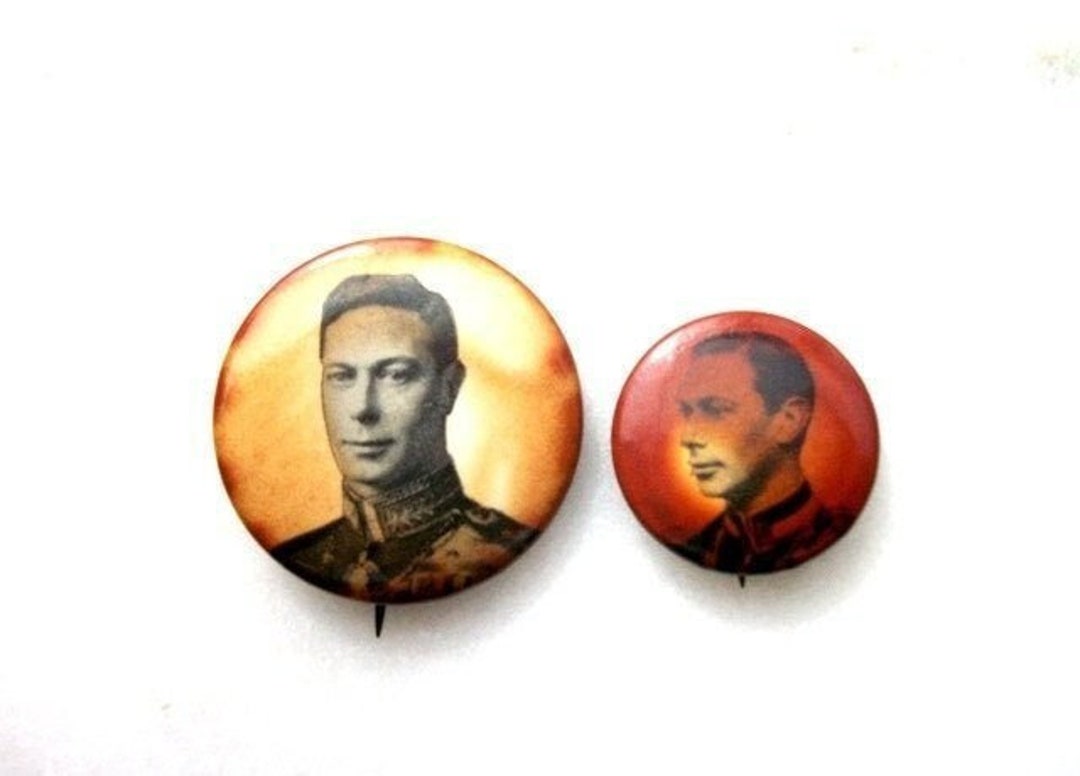 Two King George VI Pinback Pins Buttons Collectibles of British Royalty ...