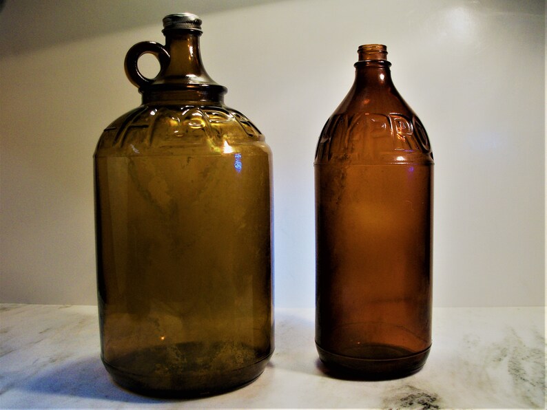 HY-PRO 2 Old 40's Brown Glass Bottles Hypro Jug and Bottle From the ...