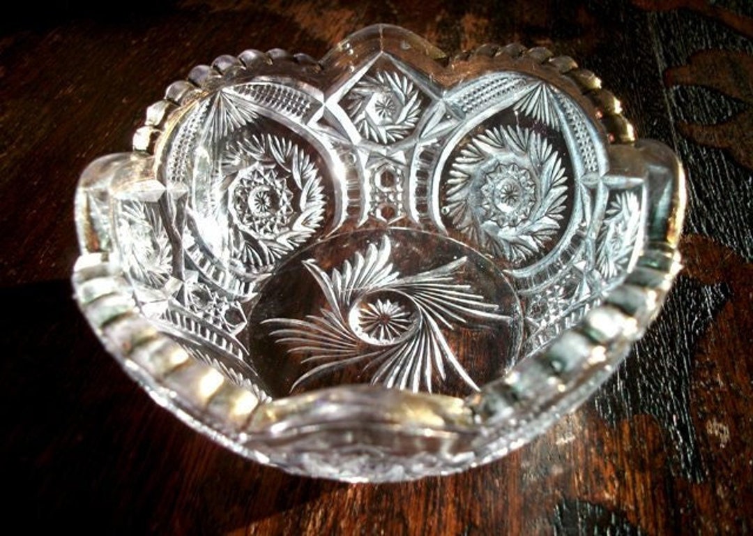 Antique EAPG Early American Pattern Glass Bowl Purple Amethyst Gold ...