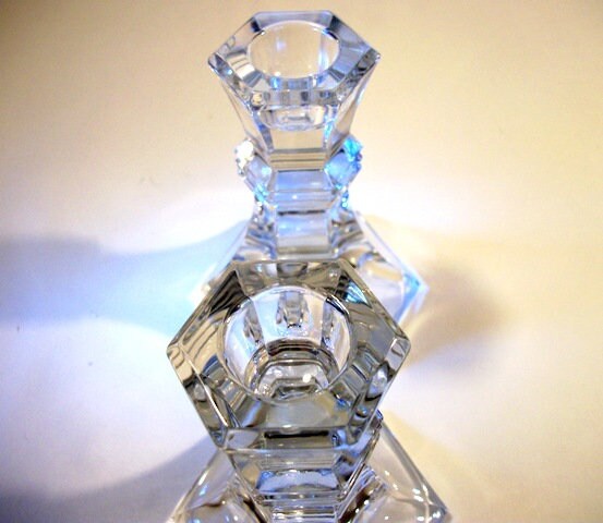 Set Toscany Crystal Candlestick Candle Holders | Etsy