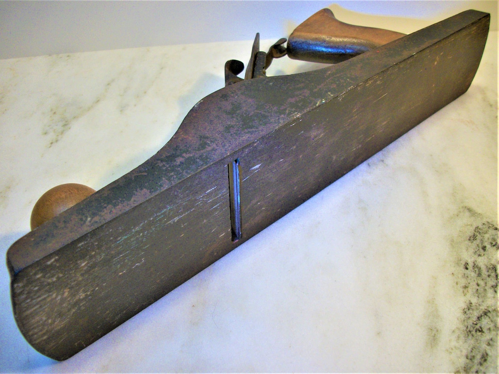 Old Unmarked Hand Plane 13.5” Heavy Metal Planer Tool for Woodworking ...