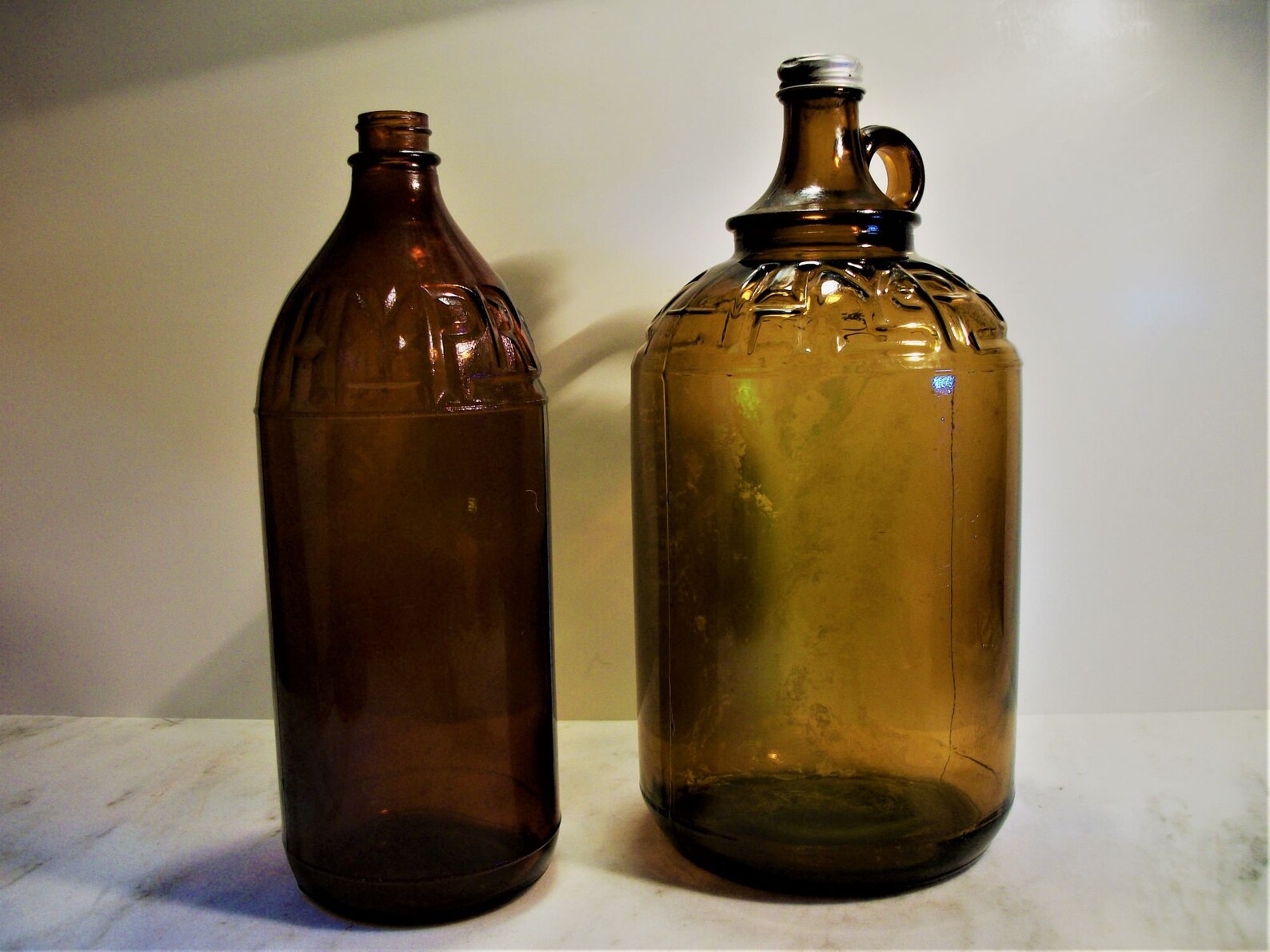 HY-PRO 2 Old 40's Brown Glass Bottles Hypro Jug and Bottle From the ...
