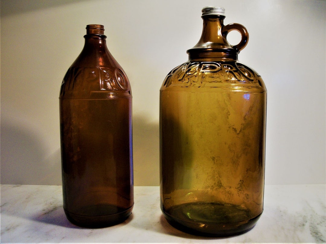 HY-PRO 2 Old 40's Brown Glass Bottles Hypro Jug and Bottle From the ...