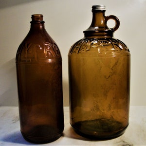 HY-PRO 2 Old 40's Brown Glass Bottles Hypro Jug and Bottle From the ...