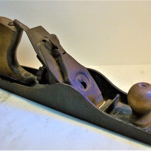 Old Unmarked Hand Plane 13.5” Heavy Metal Planer Tool for Woodworking ...