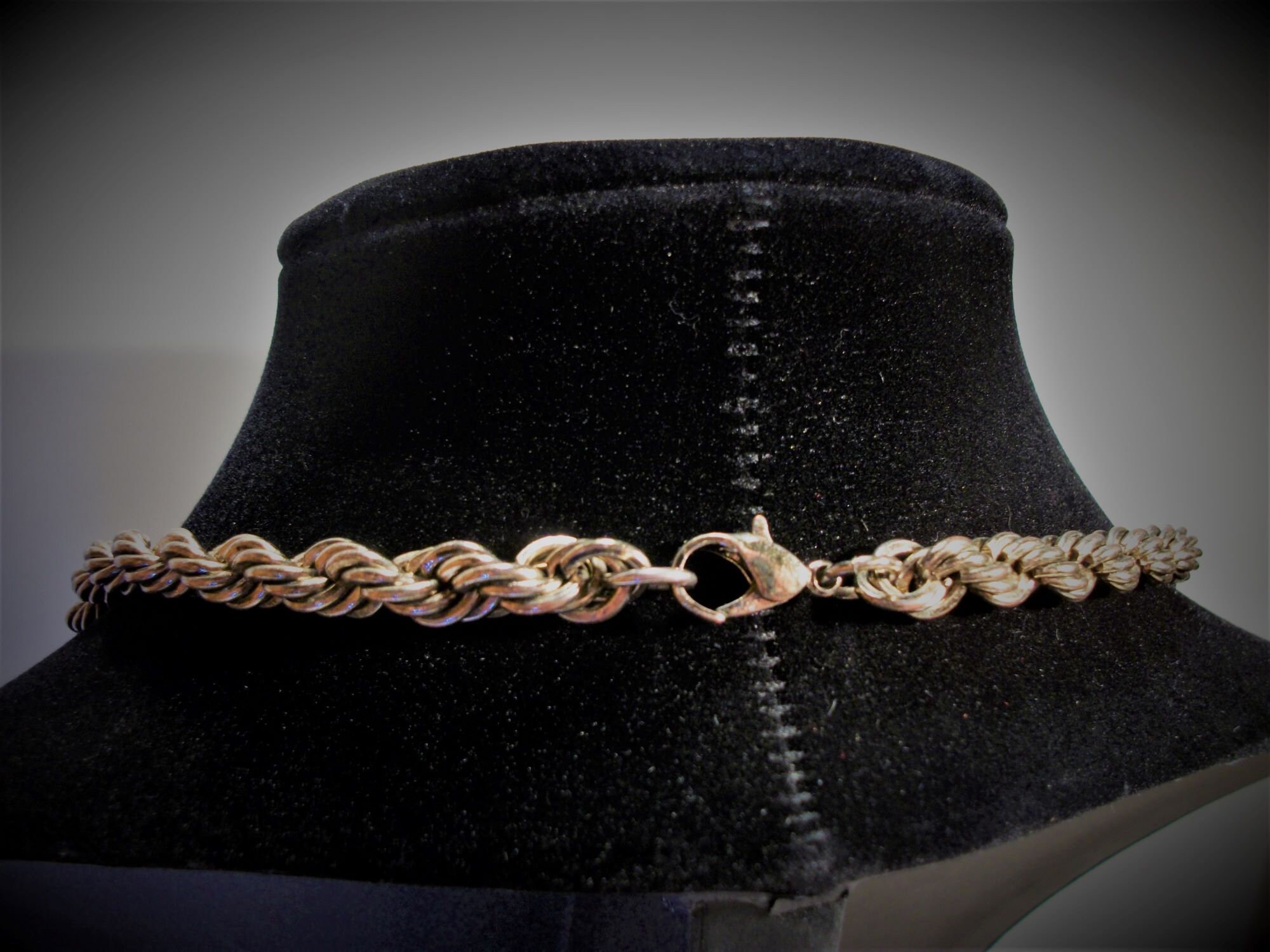 Graduated Rope Chain Necklace Stunning Gold Tone Mid Century Style ...