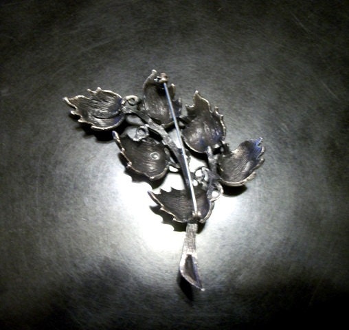 Tortolani Designer Vintage Silver Leaf Brooch Pin Fine Unique Jewelry ...