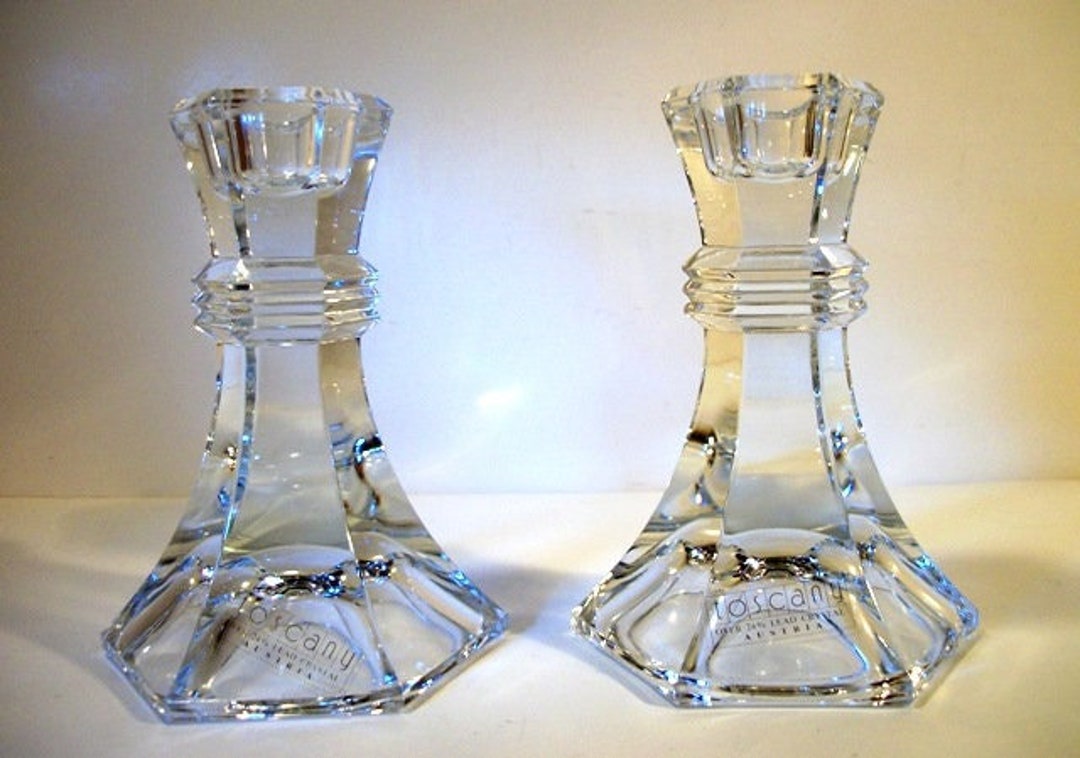 Set Toscany Crystal Candlestick Candle Holders Unique Home - Etsy
