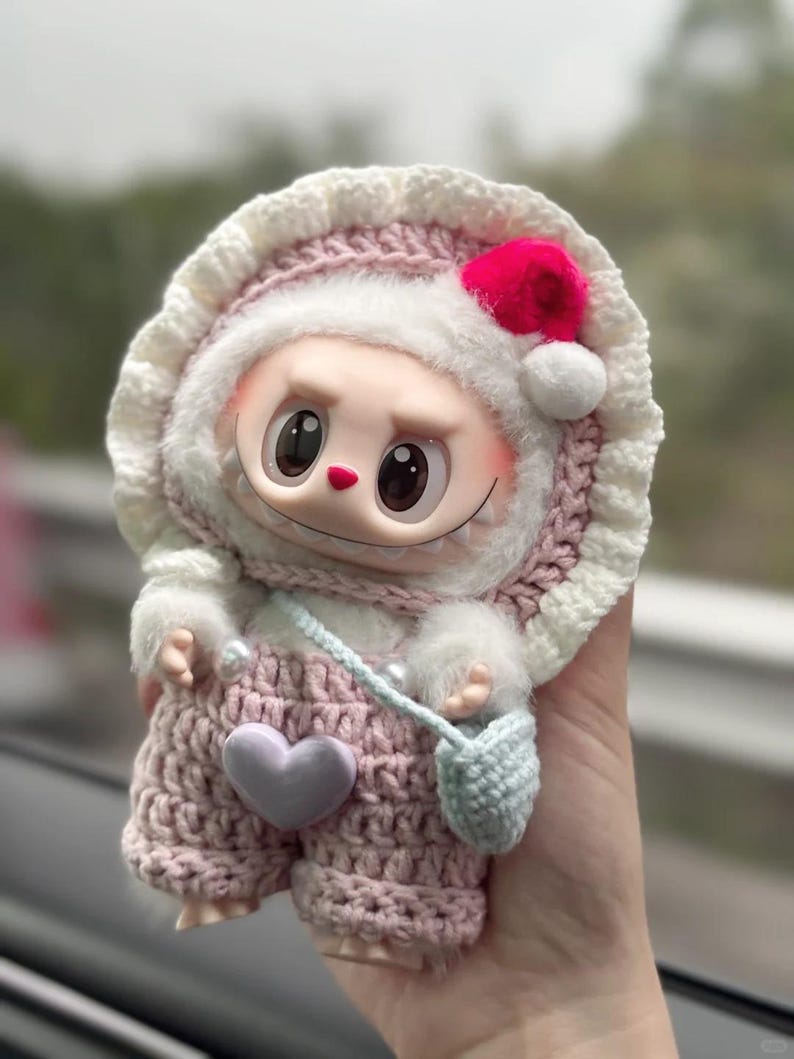 Handmade Crochet Labubu Outfit - Labubu Pinky Dress - Crochet Outfit ...