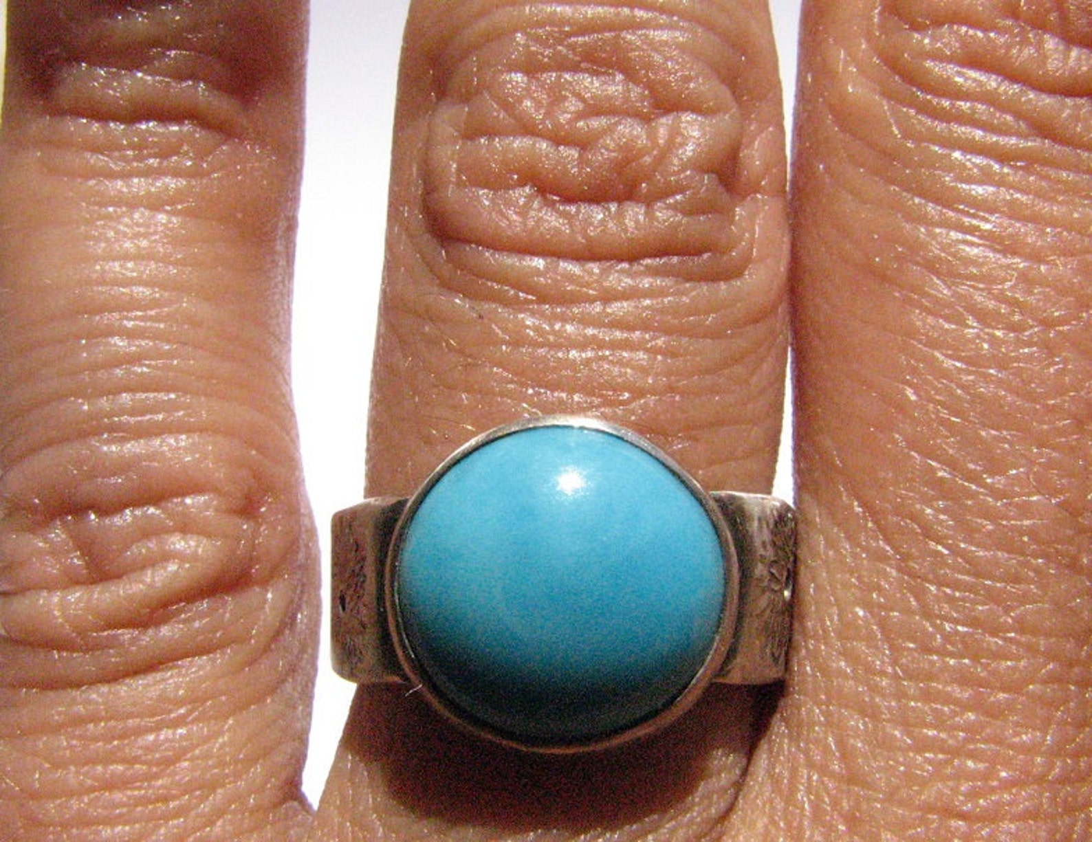 Big Turquoise Ring Silver Ring Gemstone Ring Stackable | Etsy