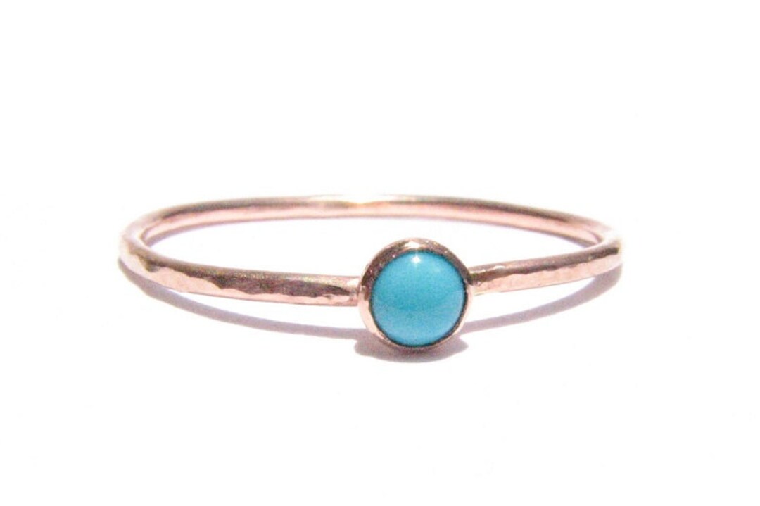 Sale! - SOLID Rose Gold Turquoise Ring -turquoise Rose Gold -thin Gold ...
