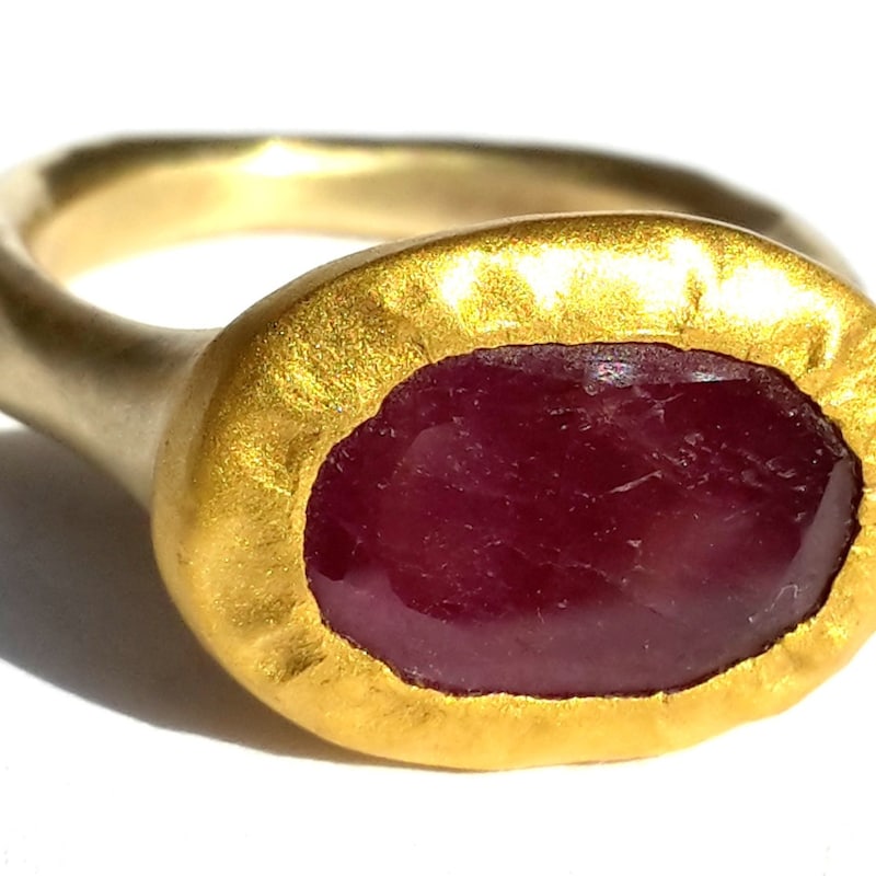 Ruby Gold Ring - Etsy
