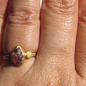 Natural Rough Tourmaline Ring - 22k Solid Yellow Gold & 9k Gold Ring ...