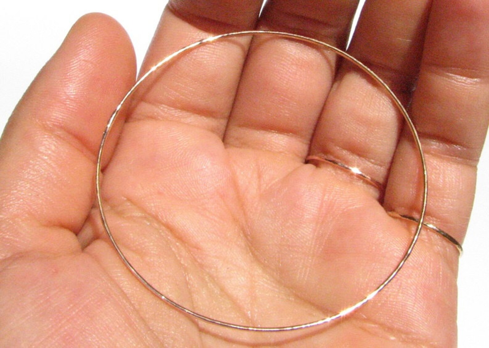 Thin Plain 14k Solid Rose Gold Bangle Bracelet rose Gold | Etsy