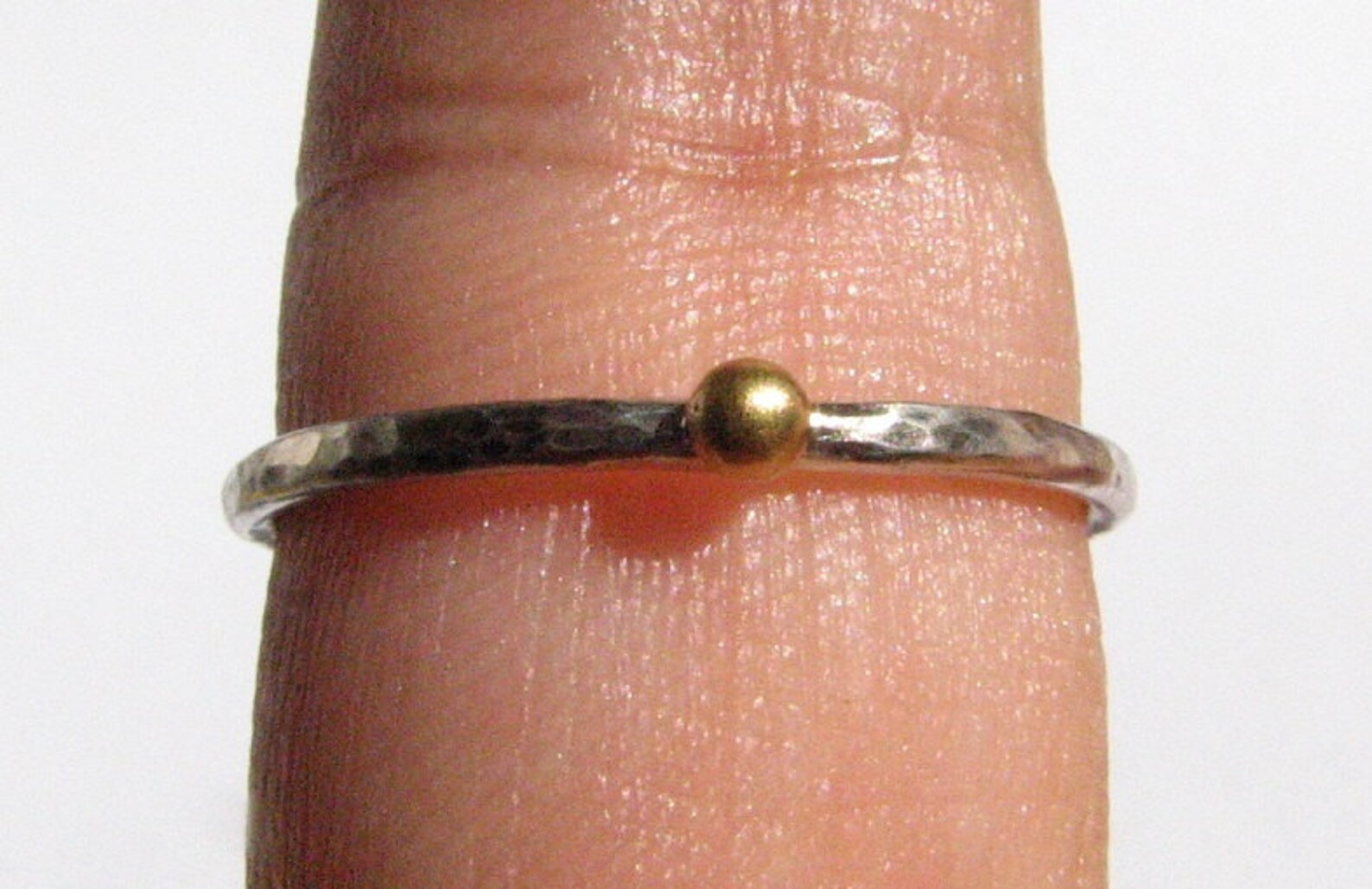 Solid 24k Gold and Silver Ring Stacking Ring Thin Ring - Etsy