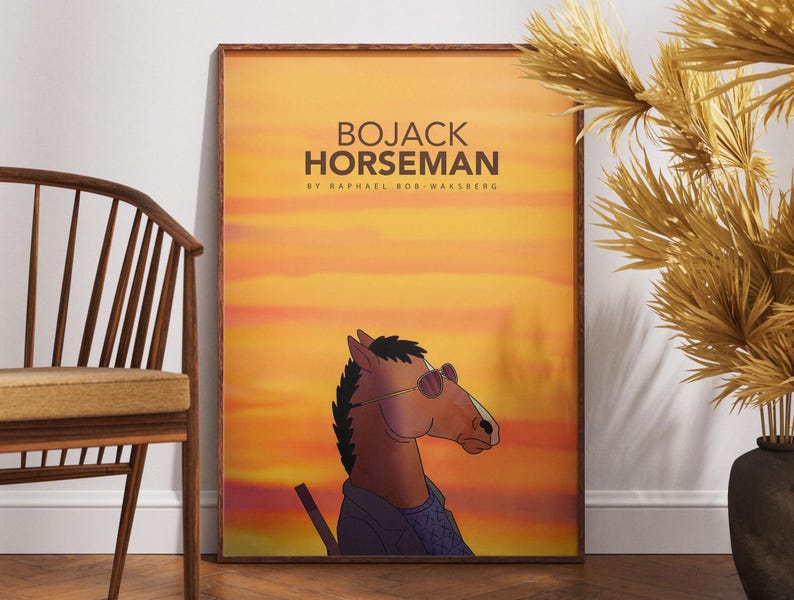 Bojack Horseman Poster, Tv Series Print Poster, Minimalist Art, Vintage ...