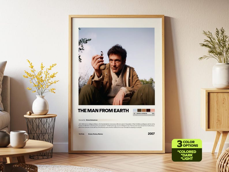 The Man From Earth Poster, Sci-fi Film, Print Art, Retro Movie, Vintage ...