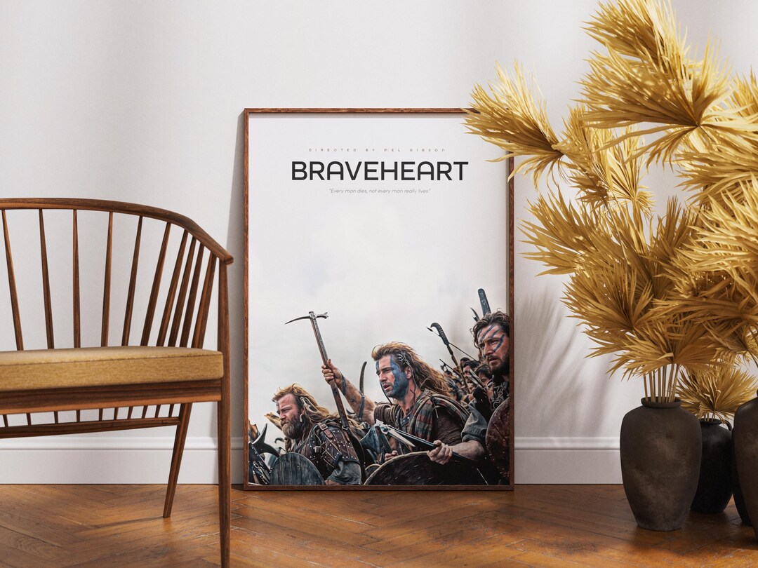Braveheart Movie Poster, Printable Wall Art, Mel Gibson, Retro Film - Etsy