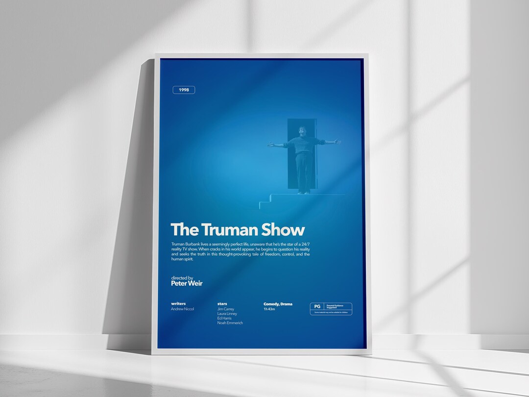 The Truman Show Poster, Jim Carrey, Print Art, Vintage Film, Retro ...