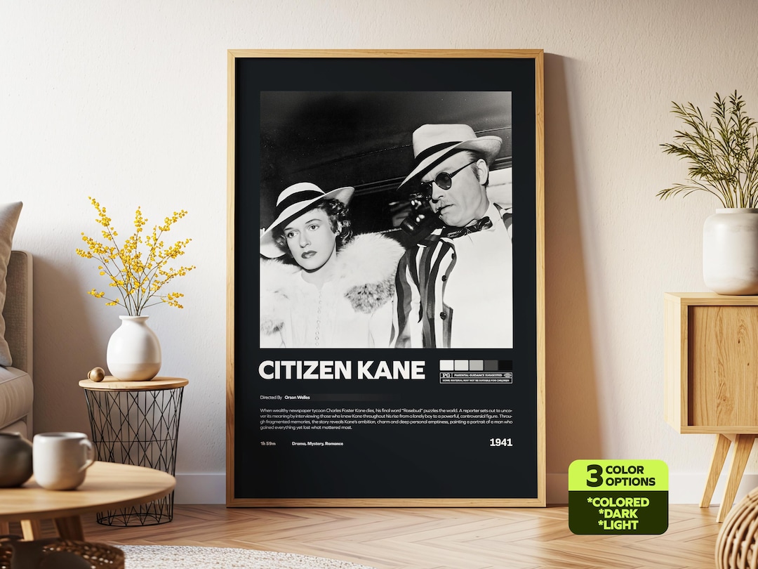 Citizen Kane Poster, Retro Movie, Vintage Film, Orson Welles, Charles ...