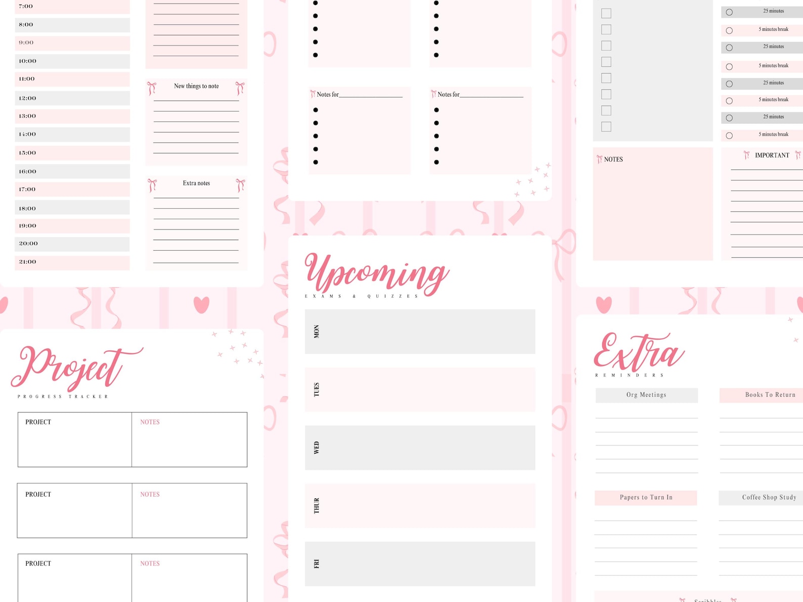 Ultimate School Planner Printable | 8-page Student Organizer PDF | Cute ...