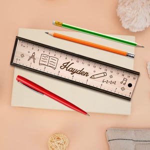 Wooden Pencil Case With a Sliding Lid, Wooden Pen and Pencil Box, Gift ...
