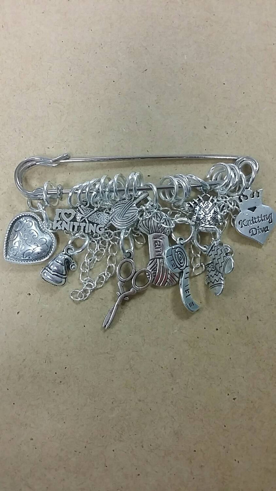 Knitter Safety Pin Brooch Love to Knit Kilt Pin Brooch - Etsy UK