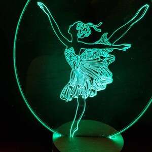 Ballerina Lamp LED Light Room Decor Colour Change Ballet Exam Gift Her ...