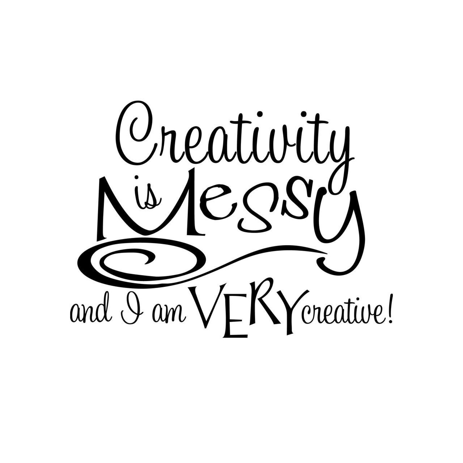Creative Mess Vinyl Wall Decal | Craft Room Decor - Etsy