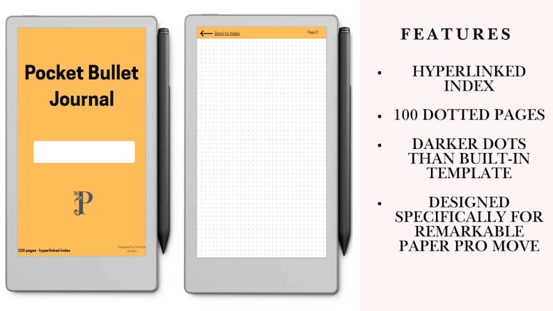 Bullet Journal for Remarkable Paper Pro Move – 100 Pages, Darker ...