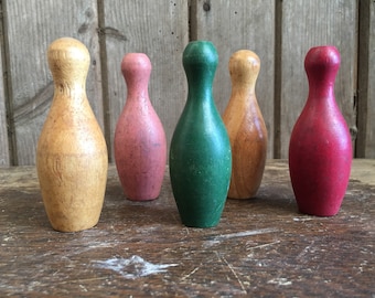 Wooden bowling pins | Etsy