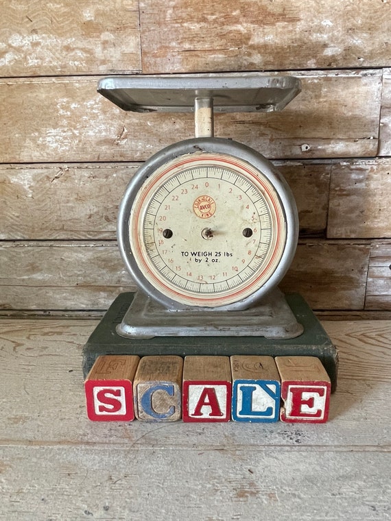 Vintage Metal Scale White Chippy Shabby Chic - Etsy