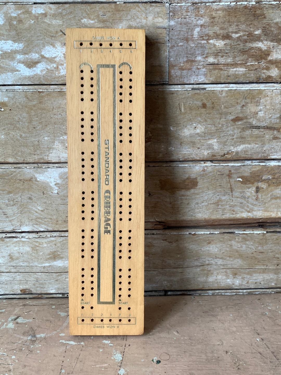 Vintage Wooden Cribbage Board No Pegs - Etsy