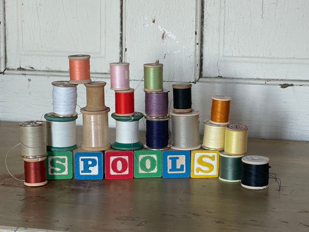 Vintage Wooden Spools Set of 20 Farm Chic - Etsy