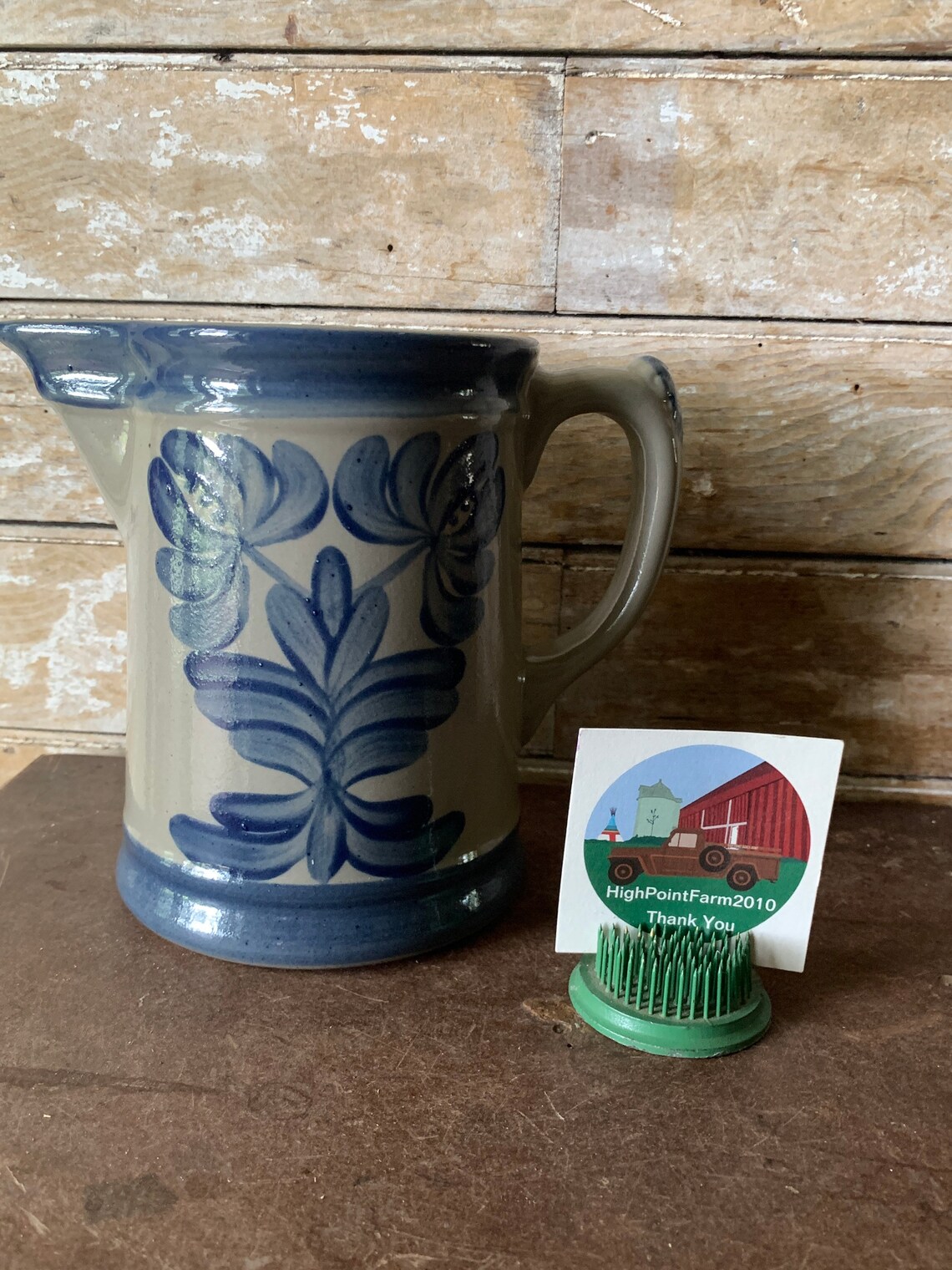 Vintage Signed BBP Beaumont Brothers Pottery Salt Glazed Pitcher With ...