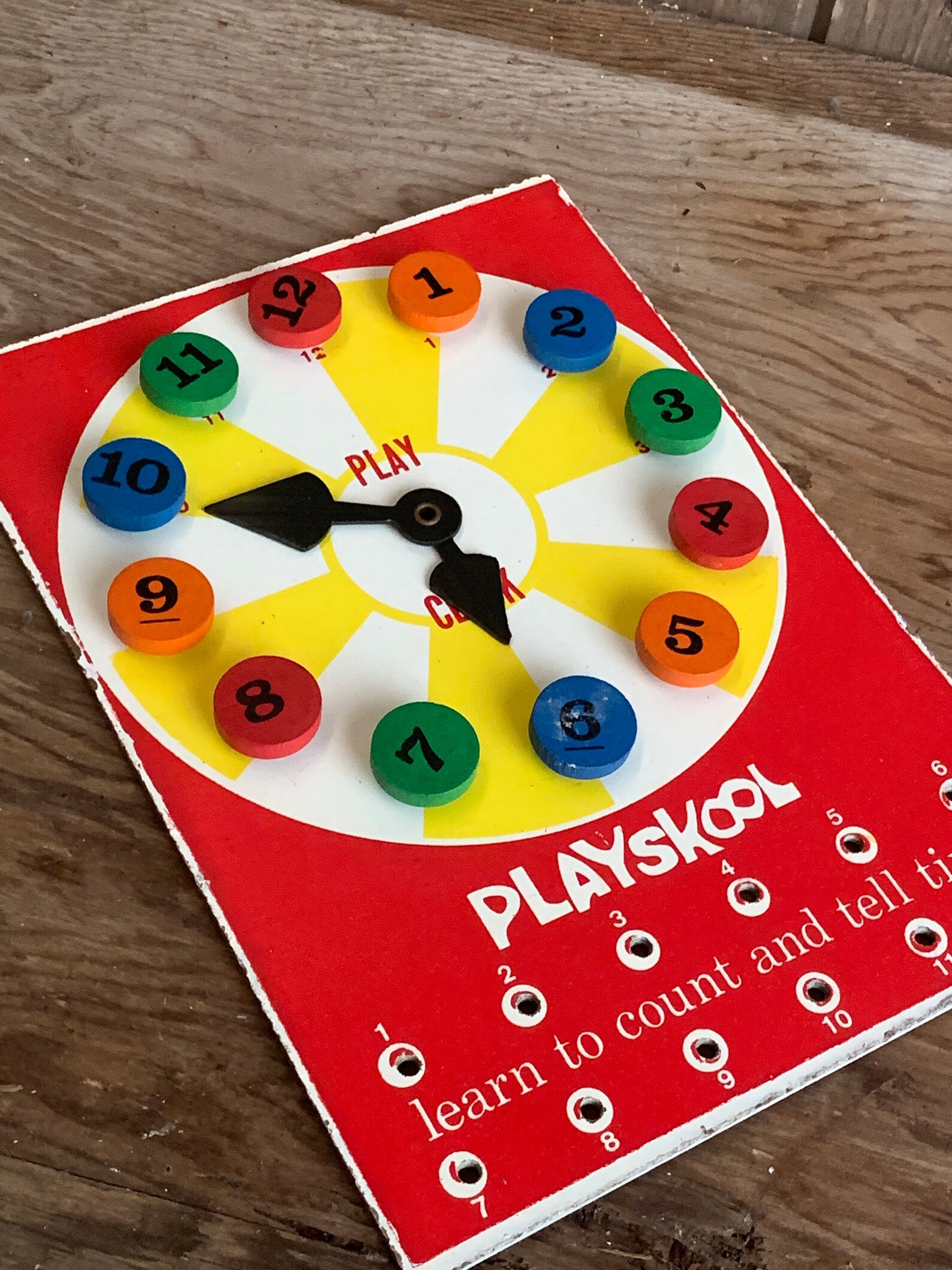 Vintage Playskool Play Clock Learn to Count and Tell Time | Etsy