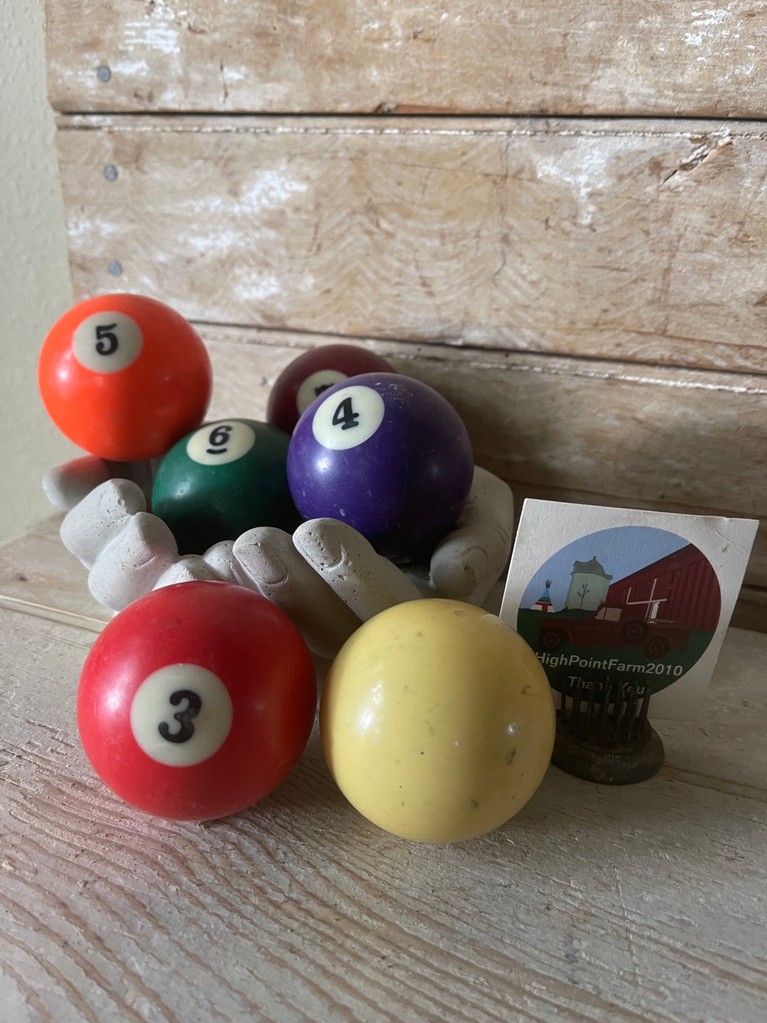 Vintage Billiard Pool Balls Set of 6 - Etsy