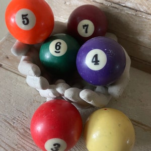 Vintage Billiard Pool Balls Set of 6 - Etsy