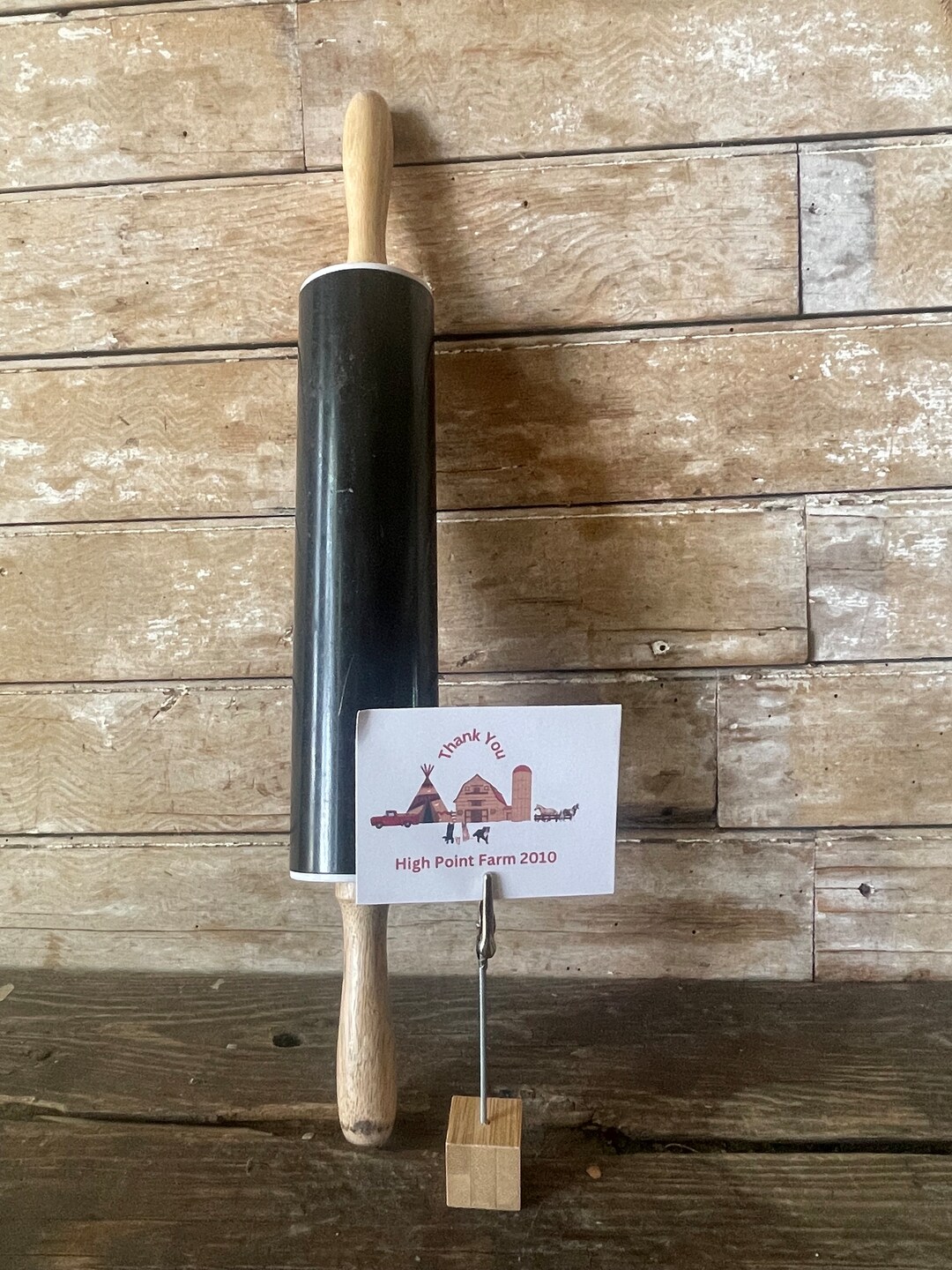 Black Metal Rolling Pin Wood Handle - Etsy