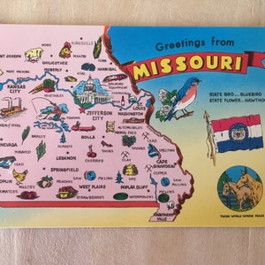 Vintage Missouri State Postcard - Etsy