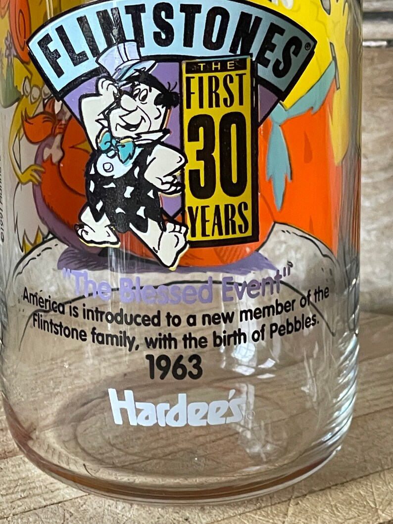 Vintage Flintstones Hardees Collector Glass - Etsy