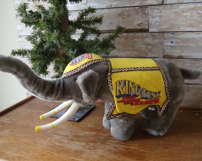 Vintage Elephant King Tusk Plush Toy 1980's Barnum an - Etsy