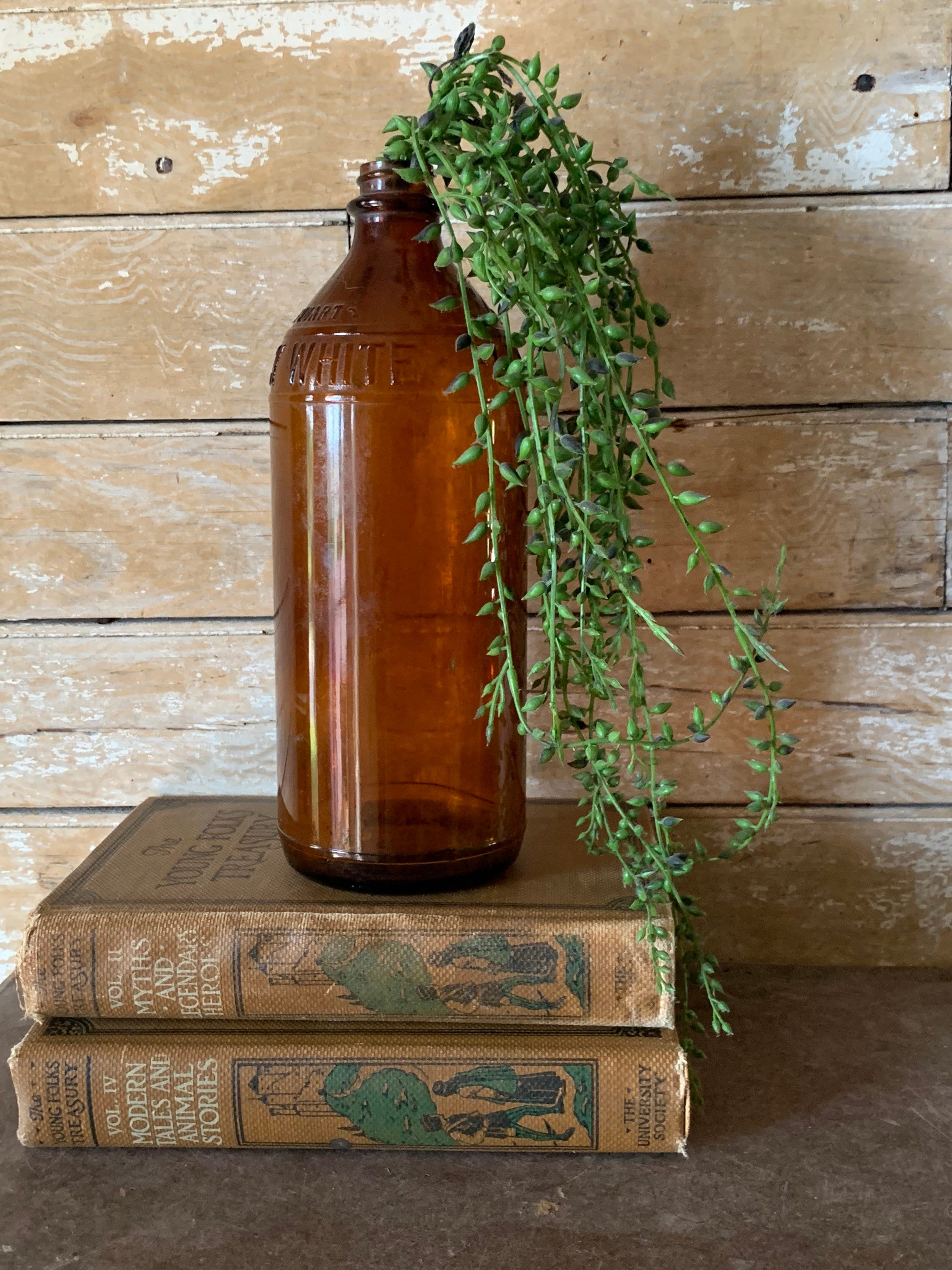 Vintage Amber Brown Bleach Bottle 50's-60's | Etsy