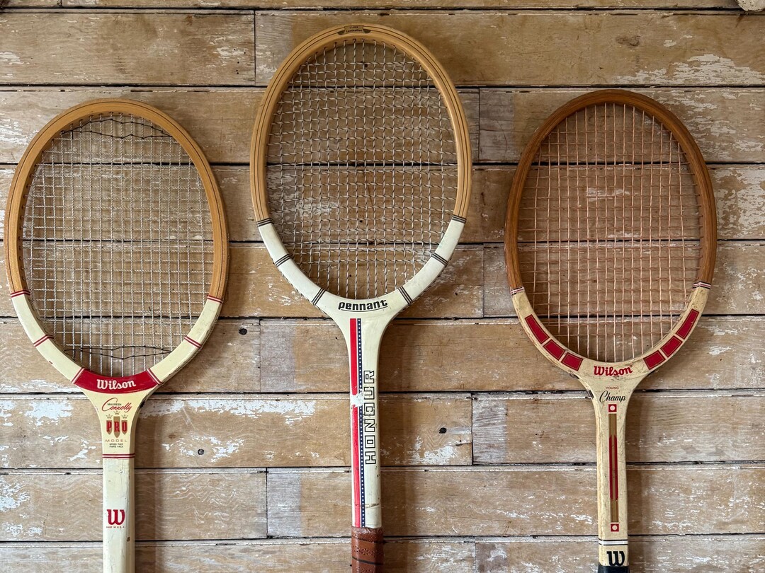 Vintage Wooden Tennis Rackets Set of 3 Reds - Etsy