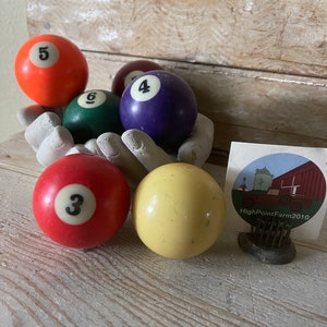 Vintage Billiard Pool Balls Set of 6 - Etsy