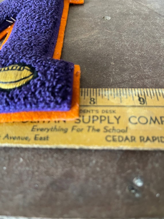 Vintage Varsity Letter M Lovely Purple Orange - Gem